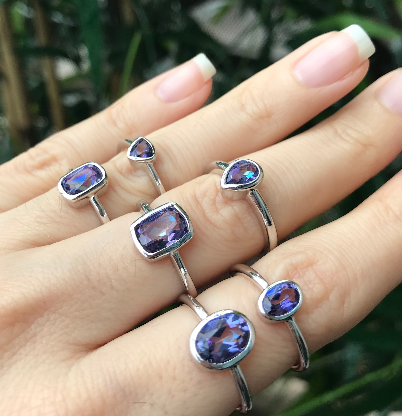 Neptune Garden Mystic Topaz Stackable Ring Boho Rainbow | Etsy