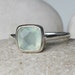 Square Light Green Stackable Ring- Aqua Gemstone Cushion Ring- Pale ...