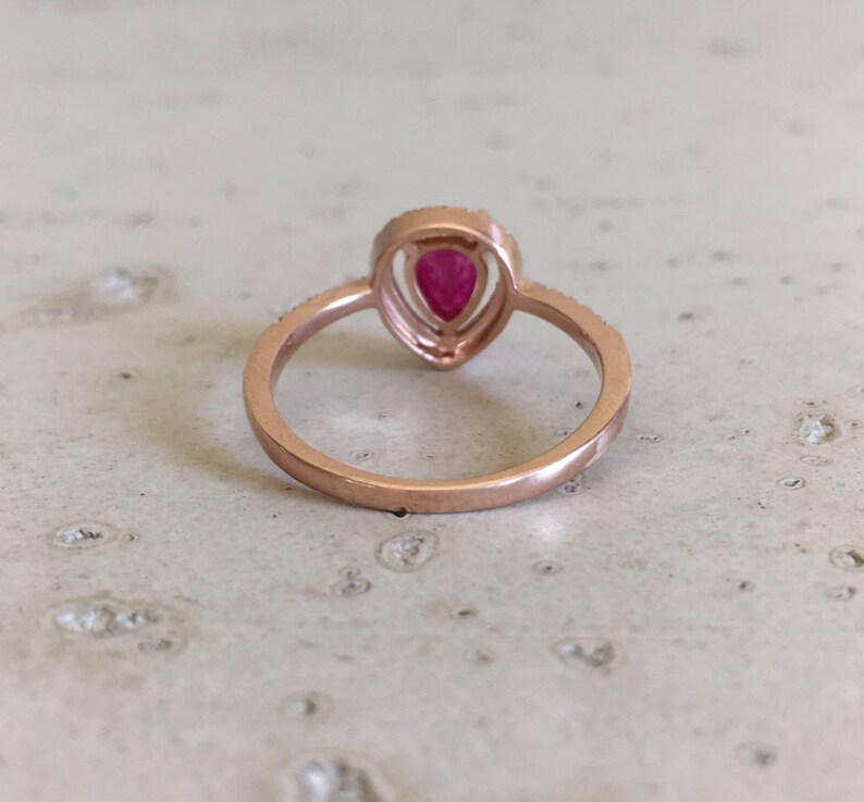 0.88ct Genuine Ruby Engagement Ring Rose Gold Natural Ruby - Etsy