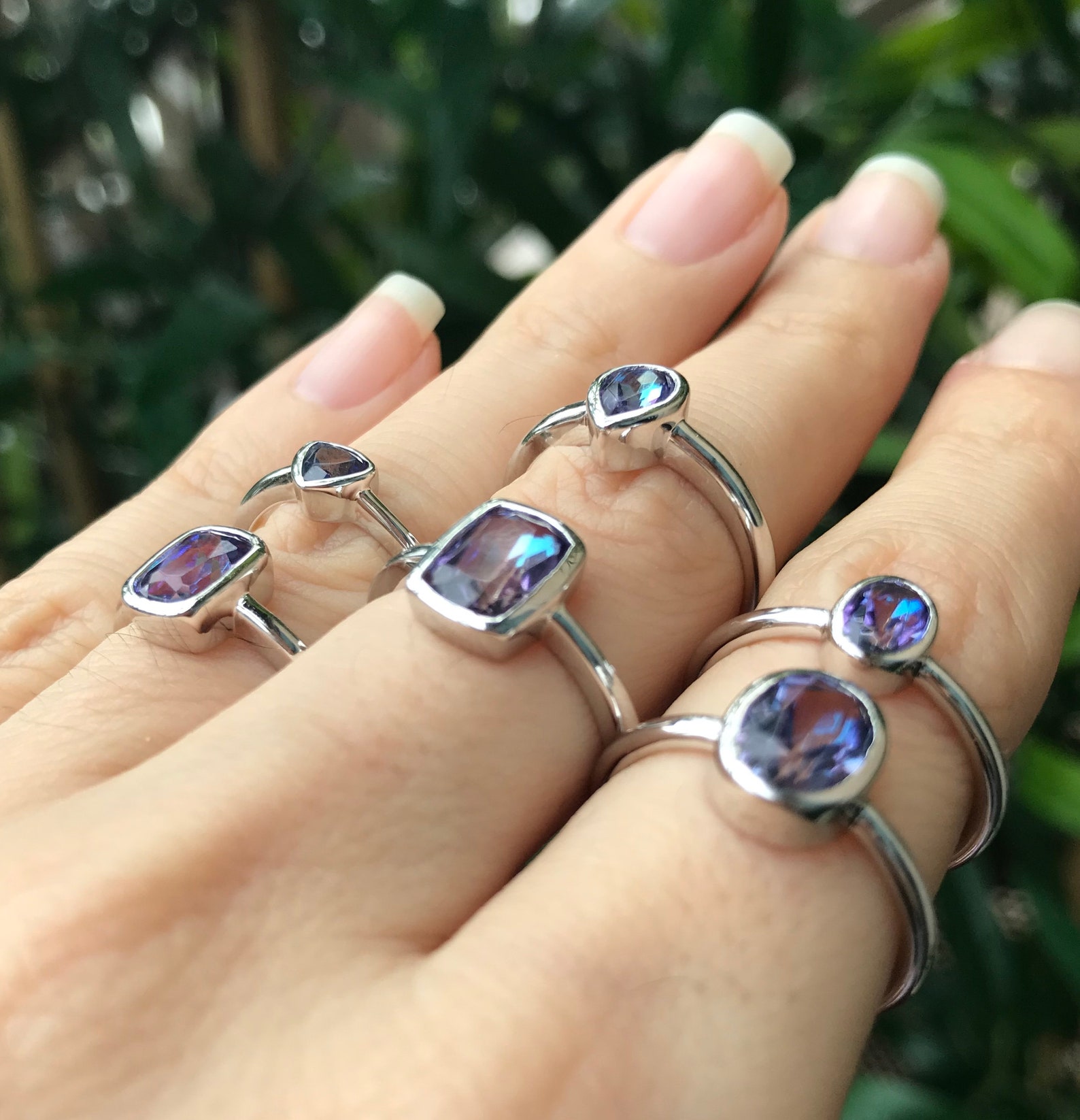 Neptune Garden Mystic Topaz Stackable Ring Boho Rainbow | Etsy