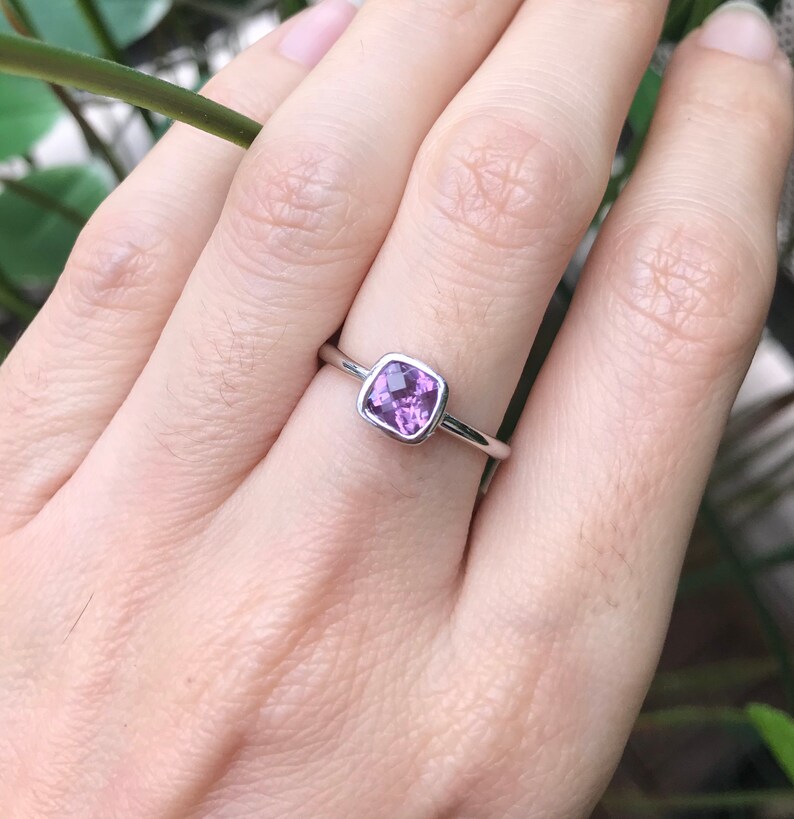 Alexandrite Tiny Stackable Ring Color Change Gemstone Ring | Etsy