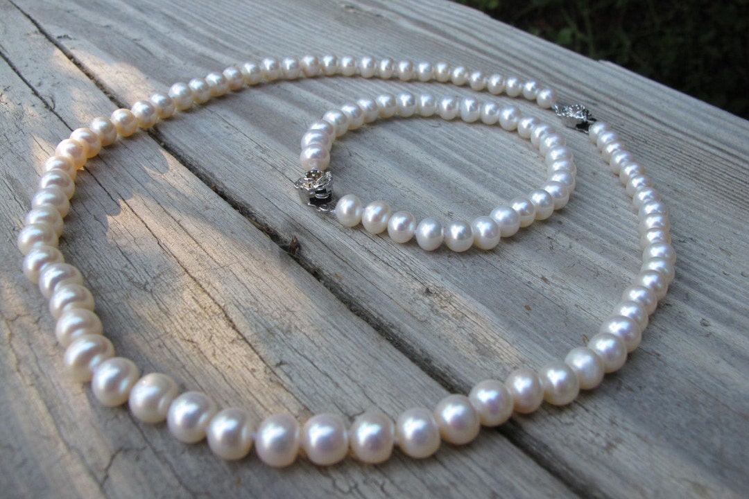 Genuine Pearl Jewelry Set Freshwater Pearl Jewelry Earring Bracelet ...