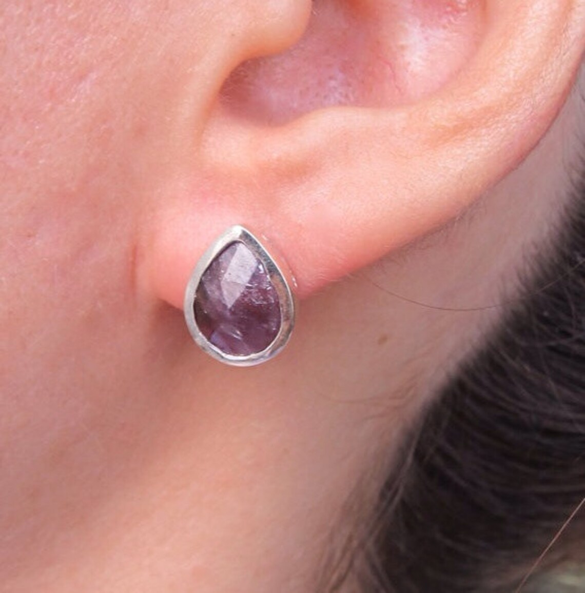 Pear Shaped Ruby Earring Classic Ruby Stud Earring Simple | Etsy