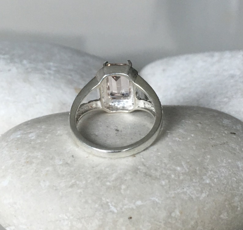 Morganite Genuine Rectangle Halo Engagement Ring Morganite | Etsy Morganite Genuine Rectangle Halo Engagement Ring Morganite | Etsy