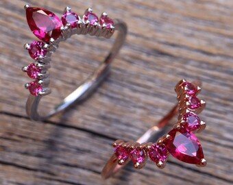 Ruby Wedding Band - Etsy