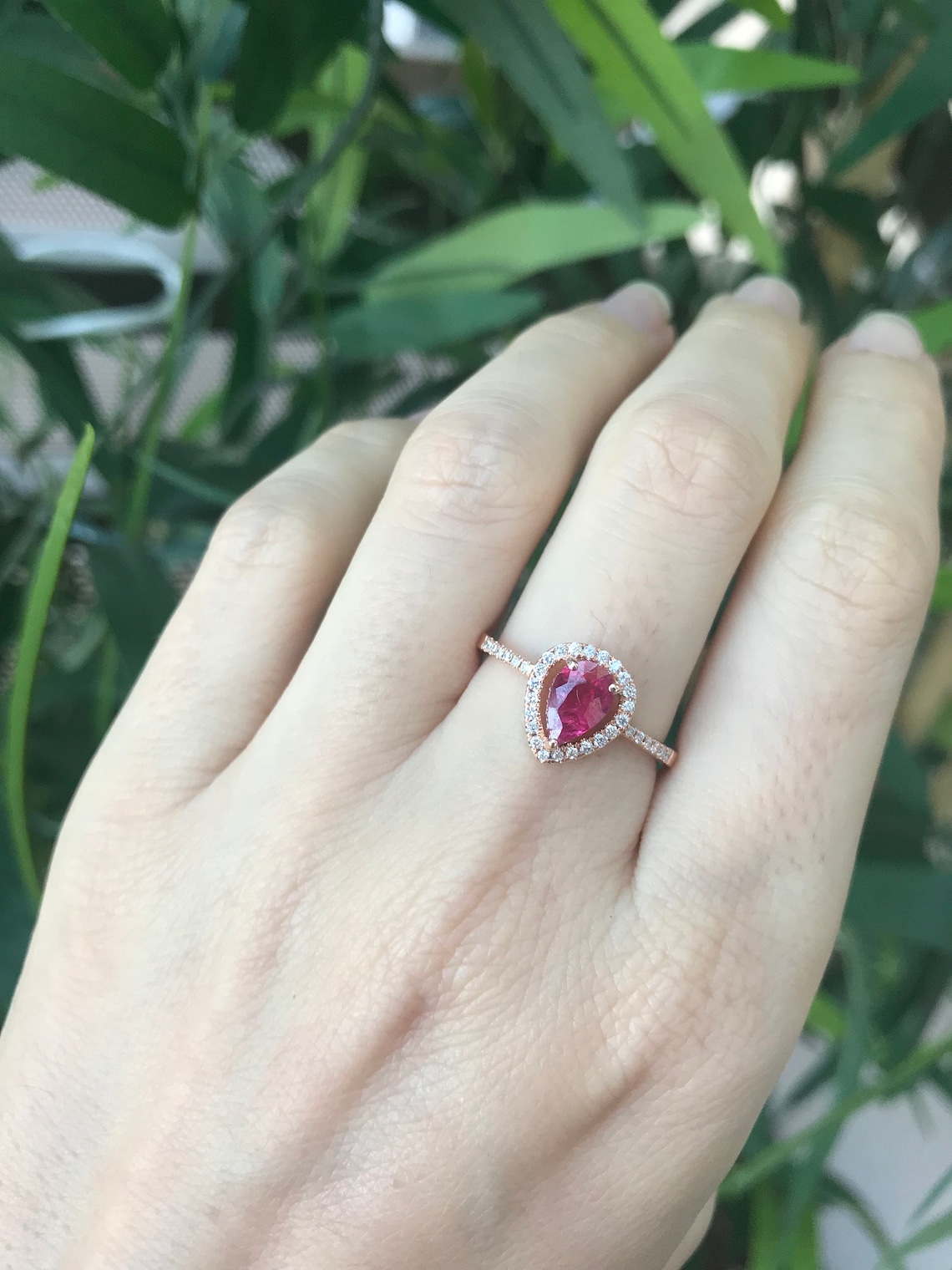0.88ct Genuine Ruby Engagement Ring Rose Gold Natural Ruby - Etsy