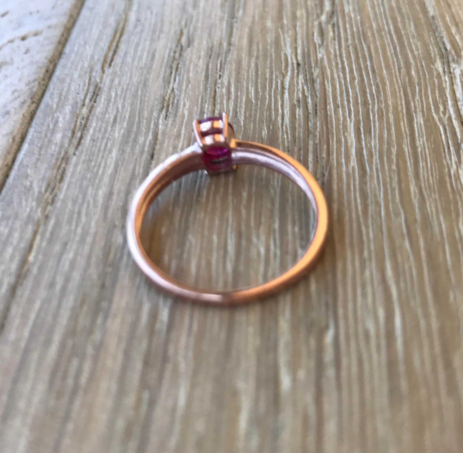 Dainty Ruby Promise Ring- Rose Gold Promise Ring- Small Genuine Ruby ...