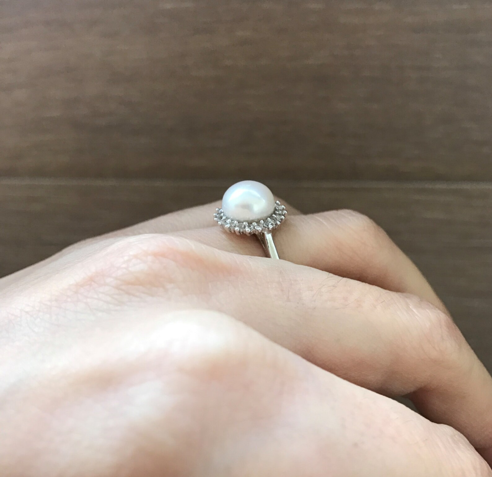 Genuine Pearl Engagement Ring Natural Real Pearl Ring - Etsy