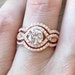Infinity Twist Engagement Ring Set Rose Gold Engagement Ring | Etsy