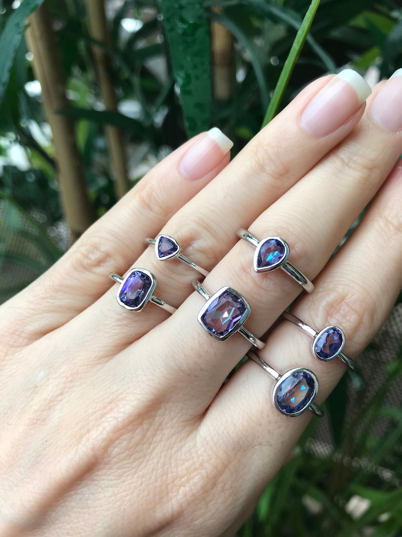 Neptune Garden Mystic Topaz Stackable Ring Boho Rainbow | Etsy