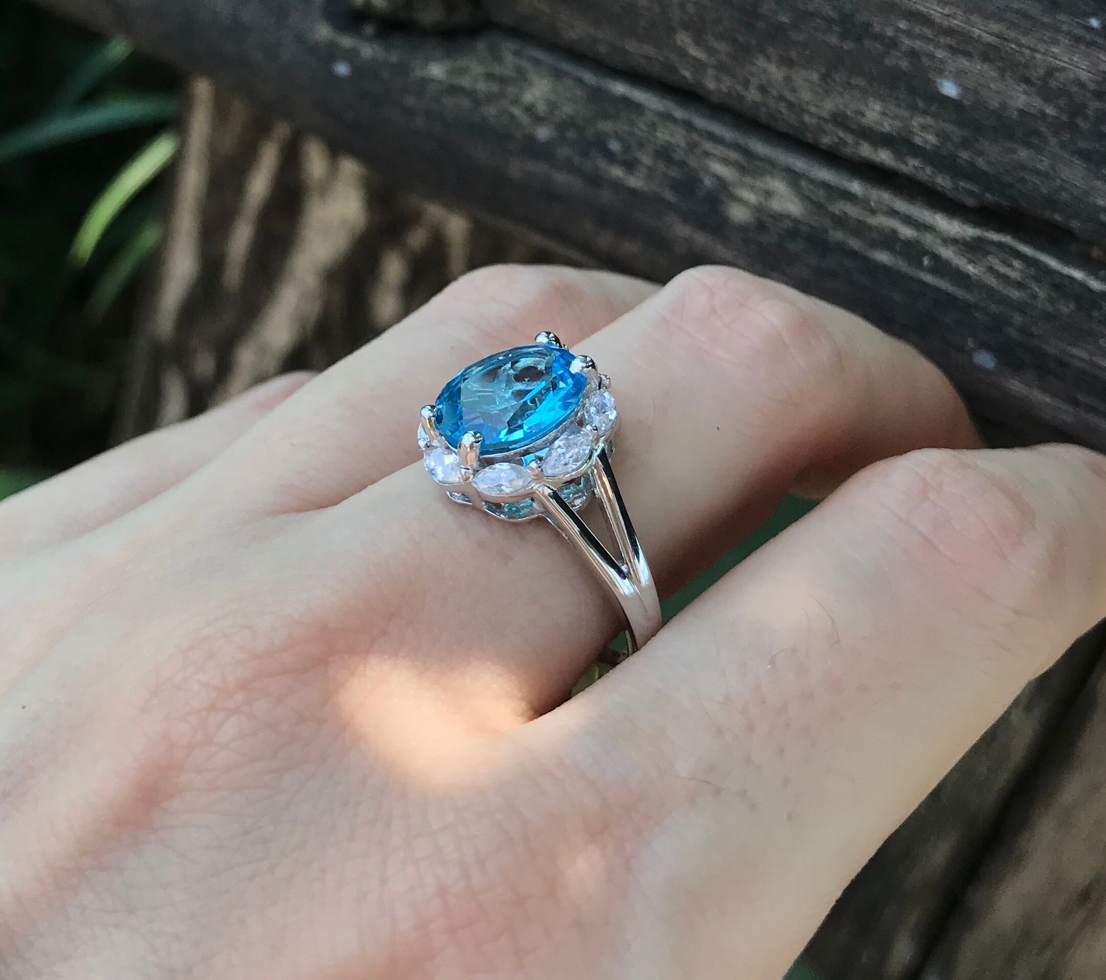 Swiss Blue Topaz Halo Solitaire Ring Oval Blue Topaz Etsy Swiss Blue Topaz Halo Solitaire Ring Oval Blue Topaz Etsy