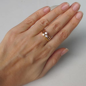 White Sapphire Promise Ring- Tiny Engagement Ring- Colorless Simple ...