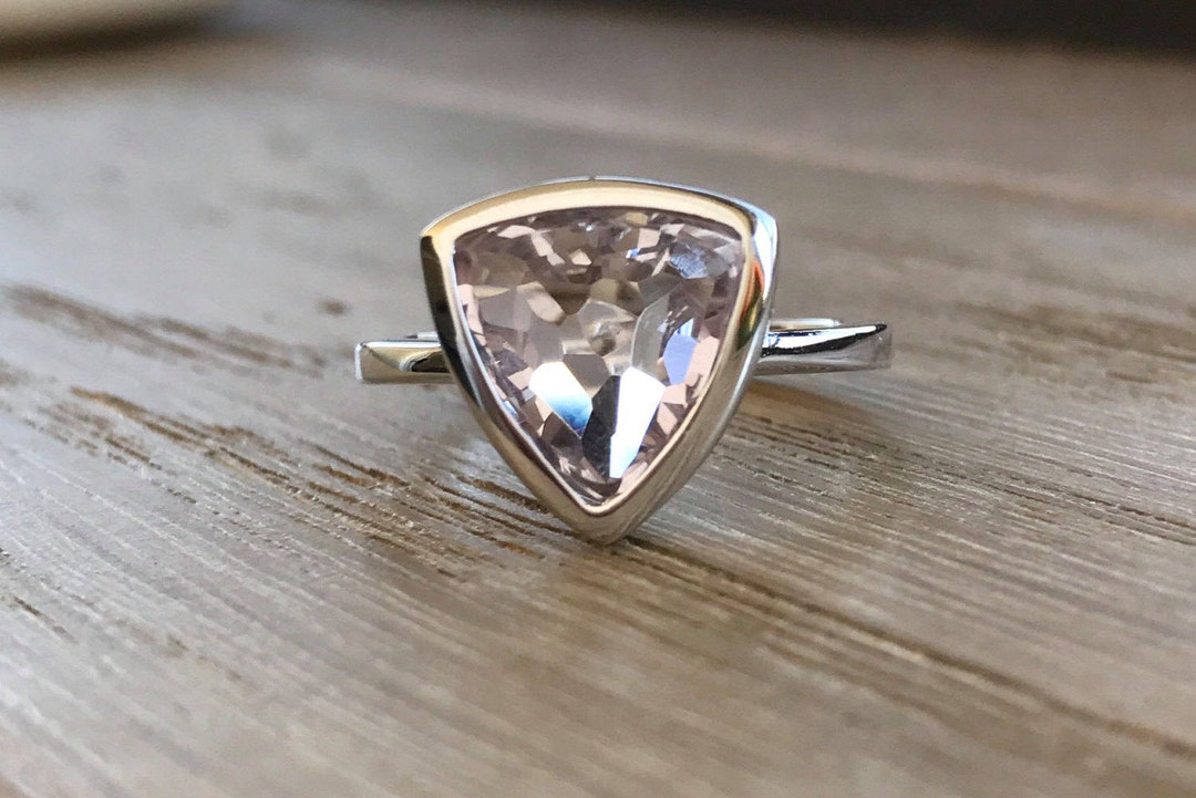 3.50ct Triangle Amethyst Engagement Ring- Purple Amethyst Promise ...