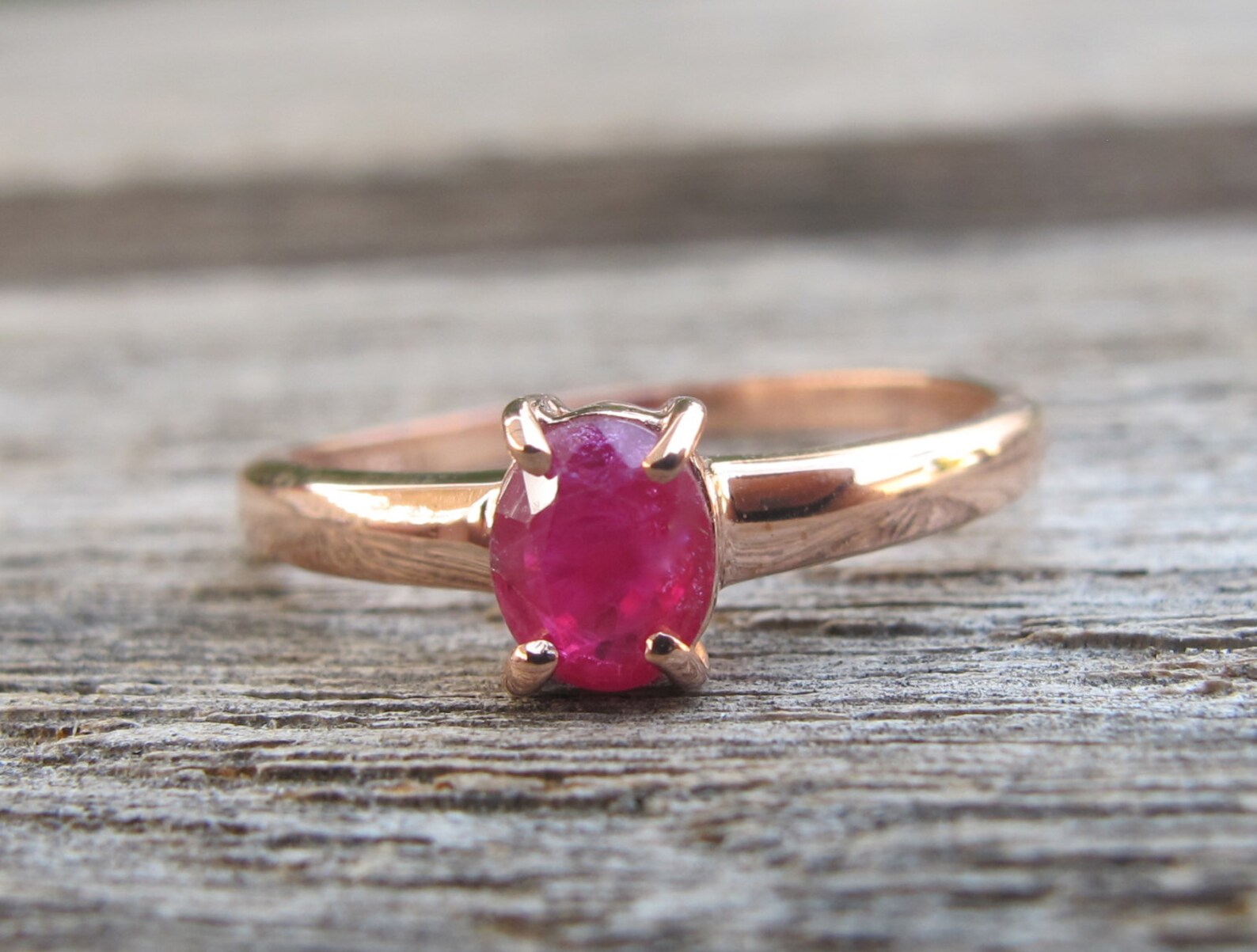 Dainty Ruby Promise Ring- Rose Gold Promise Ring- Small Genuine Ruby ...