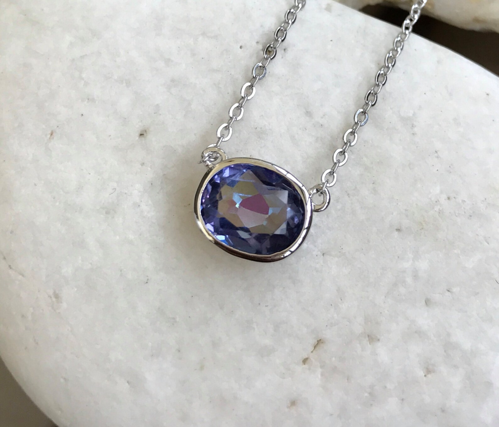 Mystic Topaz Neptune Garden Necklace Blue Purple Unique | Etsy