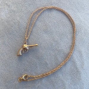Gold Gun Necklace- Gun Necklace- Rifle Necklace- Revolver Necklace ...