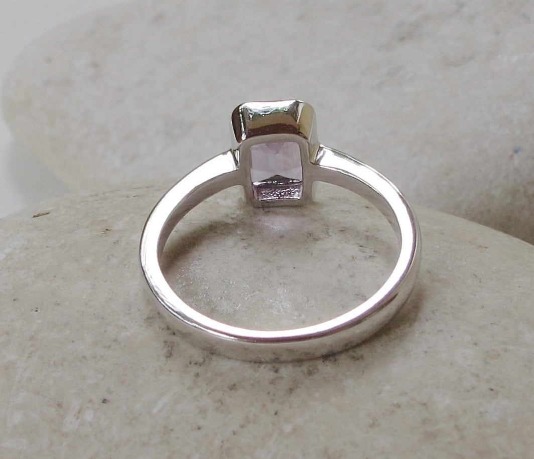 Purple Amethyst Rectangle Stack Ring Purple Small Stone | Etsy