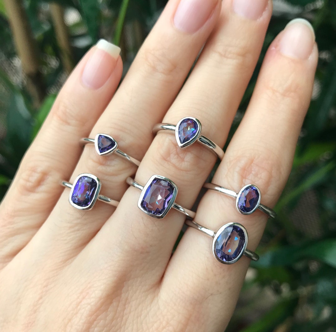 Neptune Garden Mystic Topaz Stackable Ring- Boho Rainbow Dainty ...