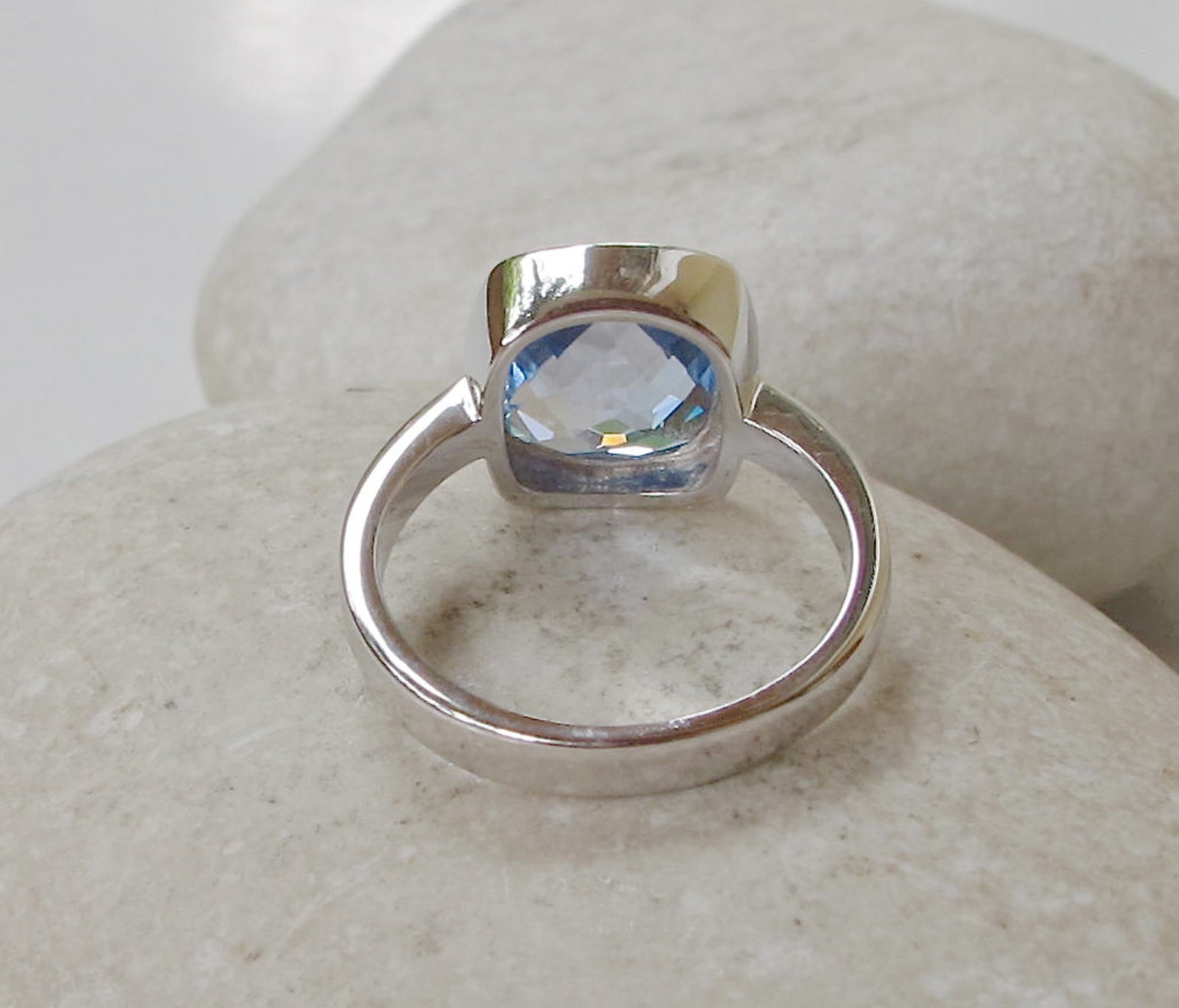 Classic Blue Ring Square Blue Ring-december Birthstone | Etsy