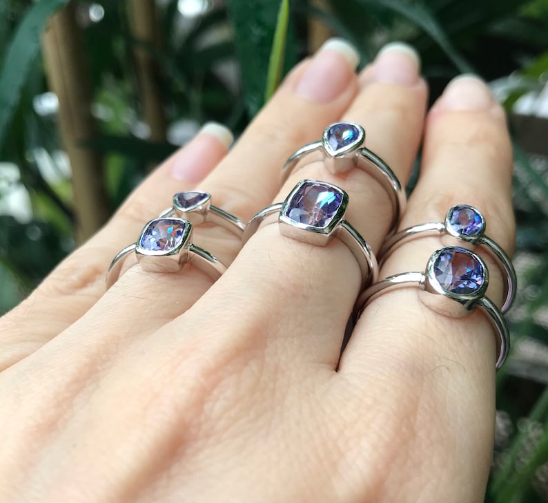 Neptune Garden Mystic Topaz Stackable Ring Boho Rainbow | Etsy