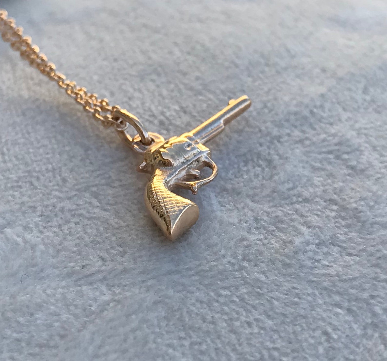 Gold Gun Necklace Gun Necklace Rifle Necklace Revolver Necklace Gold ...