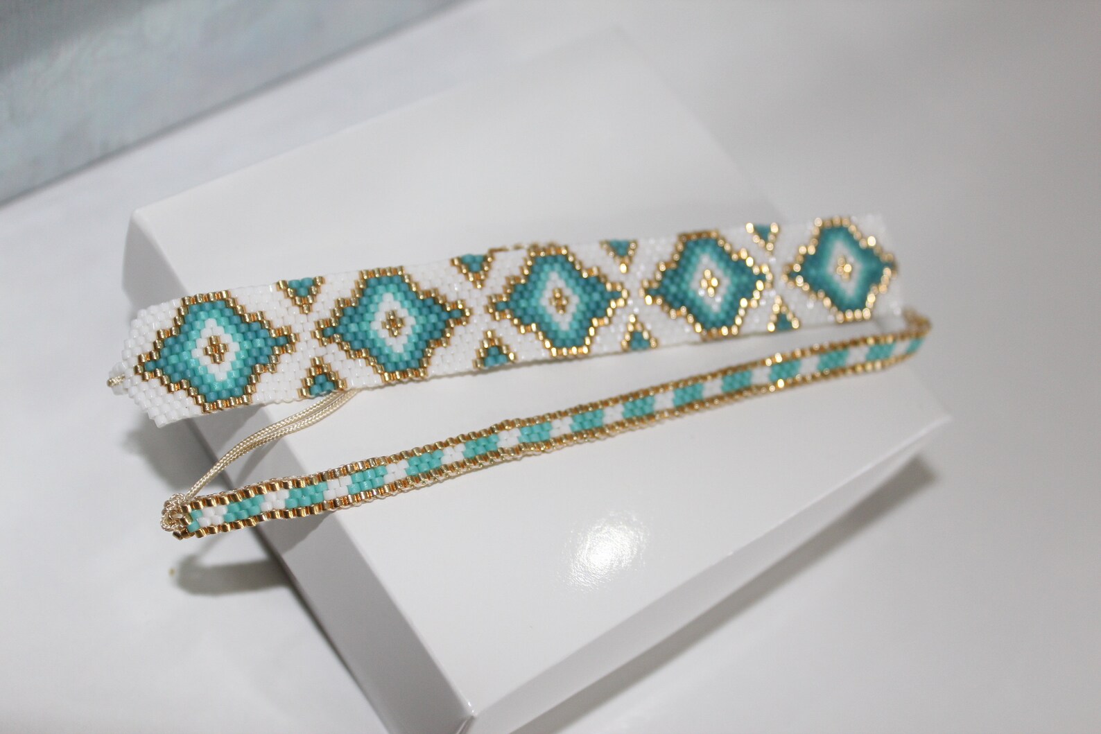 Turquoise Woven Bracelet Miyuki Jewelry Set Fashion | Etsy