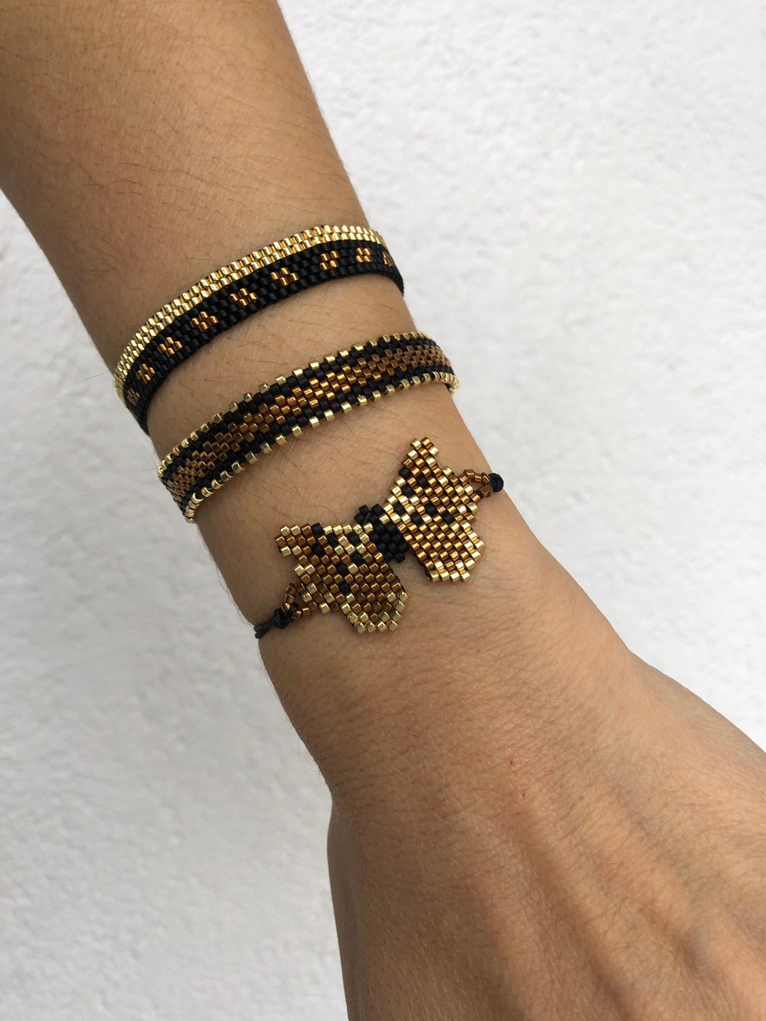 Butterfly Bracelet Set, Miyuki Jewelry, Bead Woven Animal Wristband ...