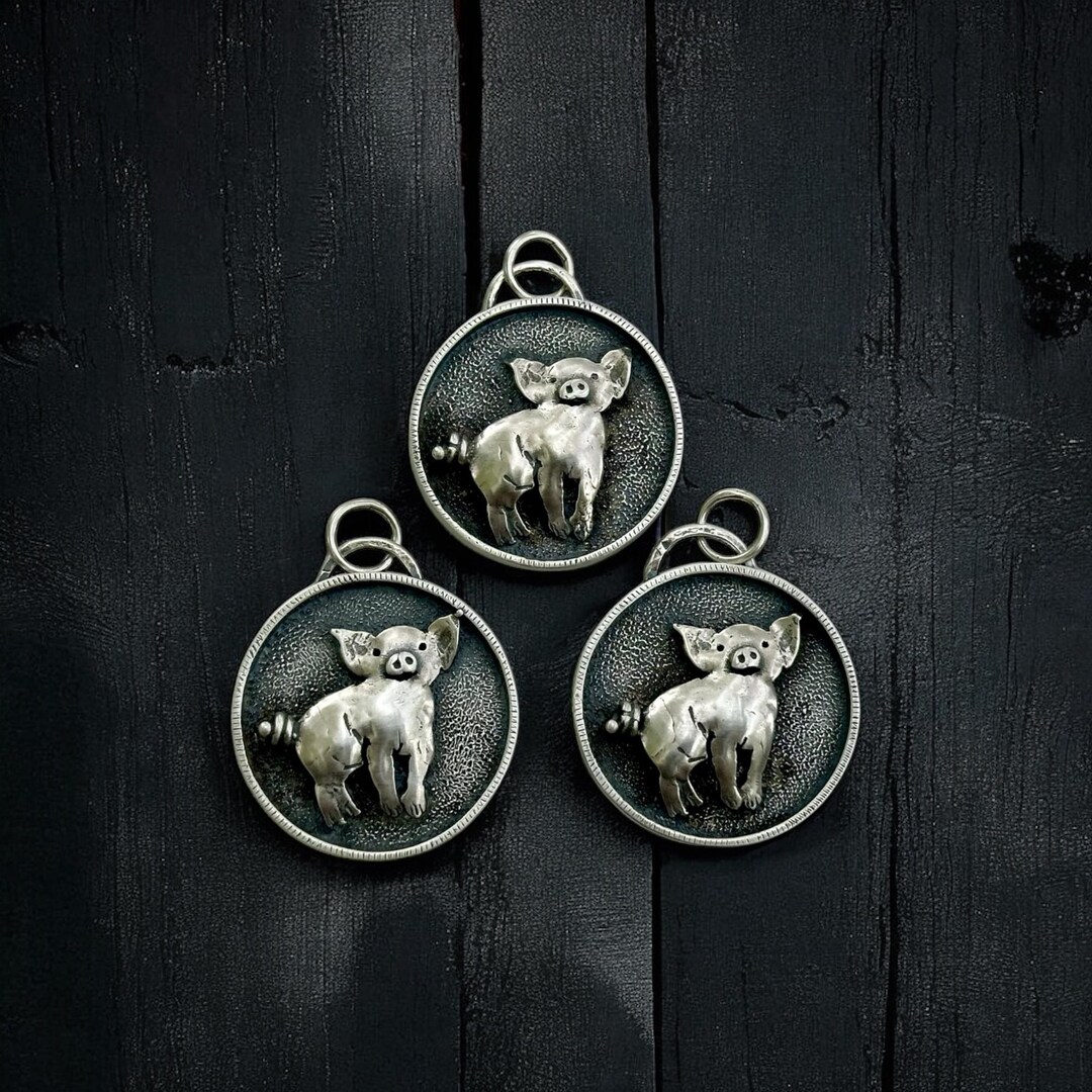 The Three Little Pigs. Pig Charms. Pig Pendants - Etsy