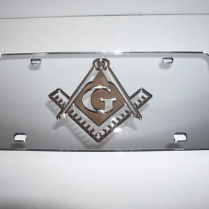 Masonic Mirror Laser License Plate Color's Silver/brown NEW!! - Etsy
