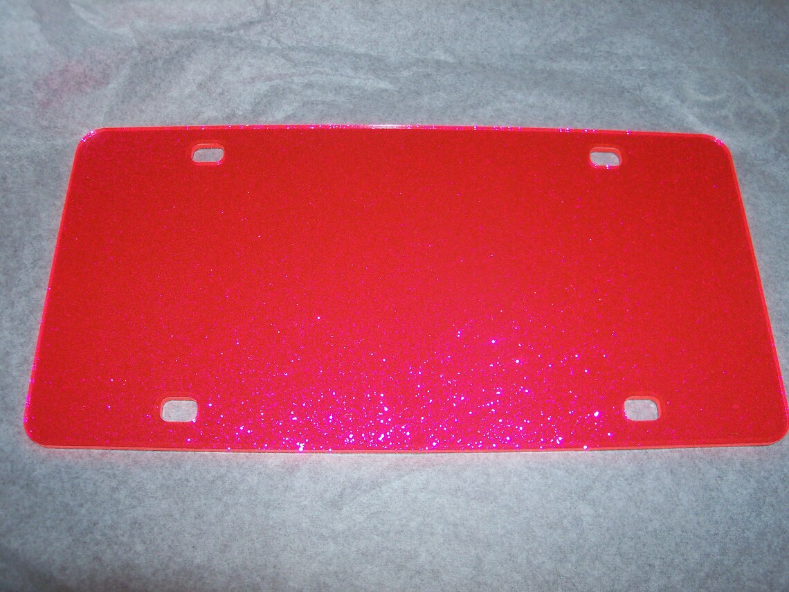 Blank Pink Sparkle Acrylic License Plates 12 X 6 | Etsy