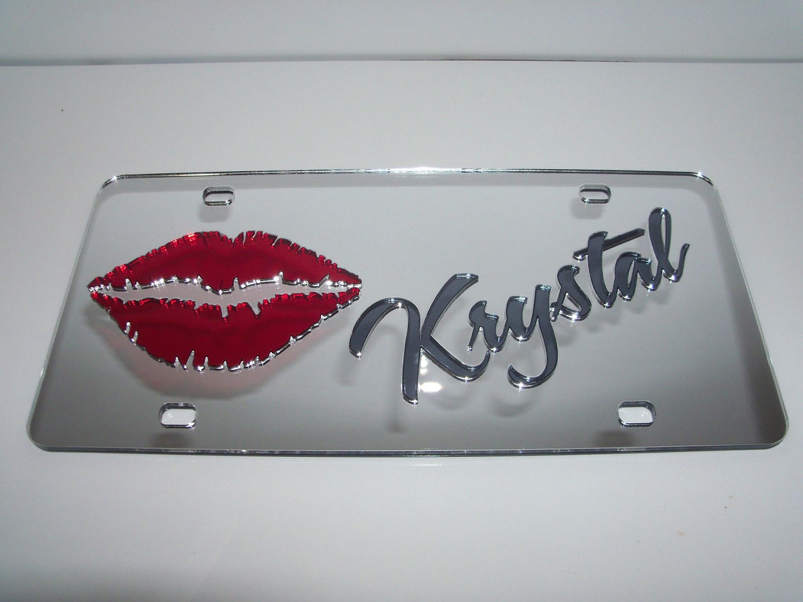 Custom (any Name) Laser Cut License Plate! Kissing Lips. - Etsy