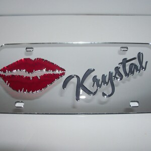 Custom (any Name) Laser Cut License Plate! Kissing Lips. - Etsy
