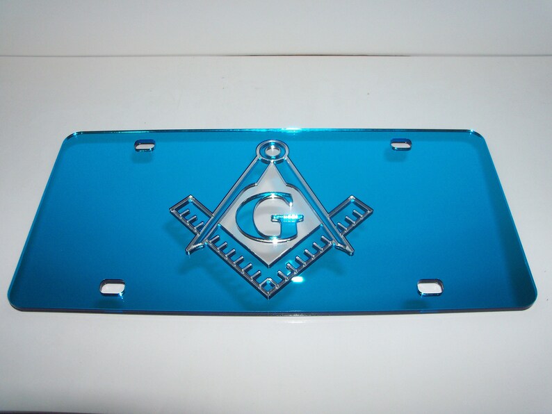 Masonic Mirror Laser License Plate Color's Blue/silver | Etsy