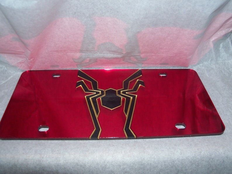Spider Inspired License Plate Red/black Brand NEW! - Etsy