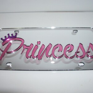 Princess/crown Mirror Laser License Plate NEW!! - Etsy