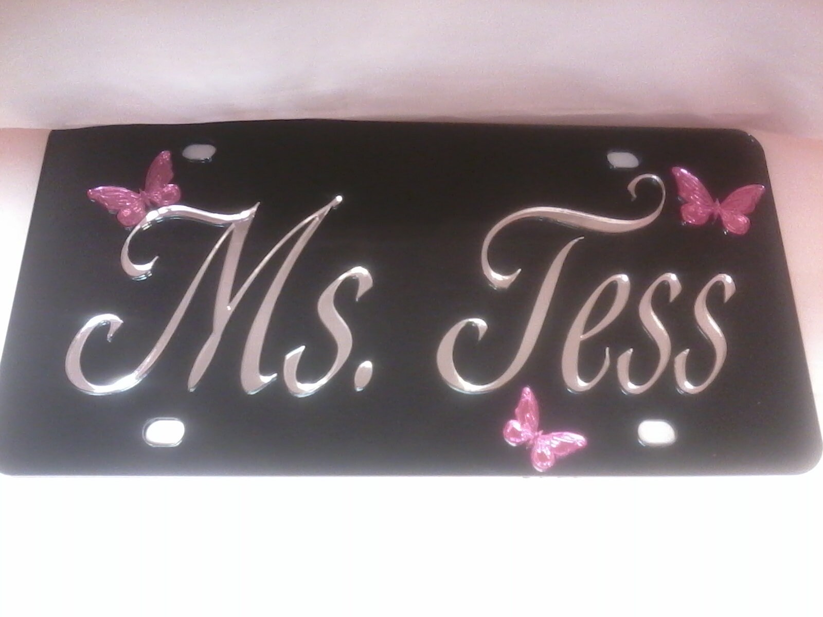 Butterfly License Plate This is A Sample We Can Put Any Name | Etsy