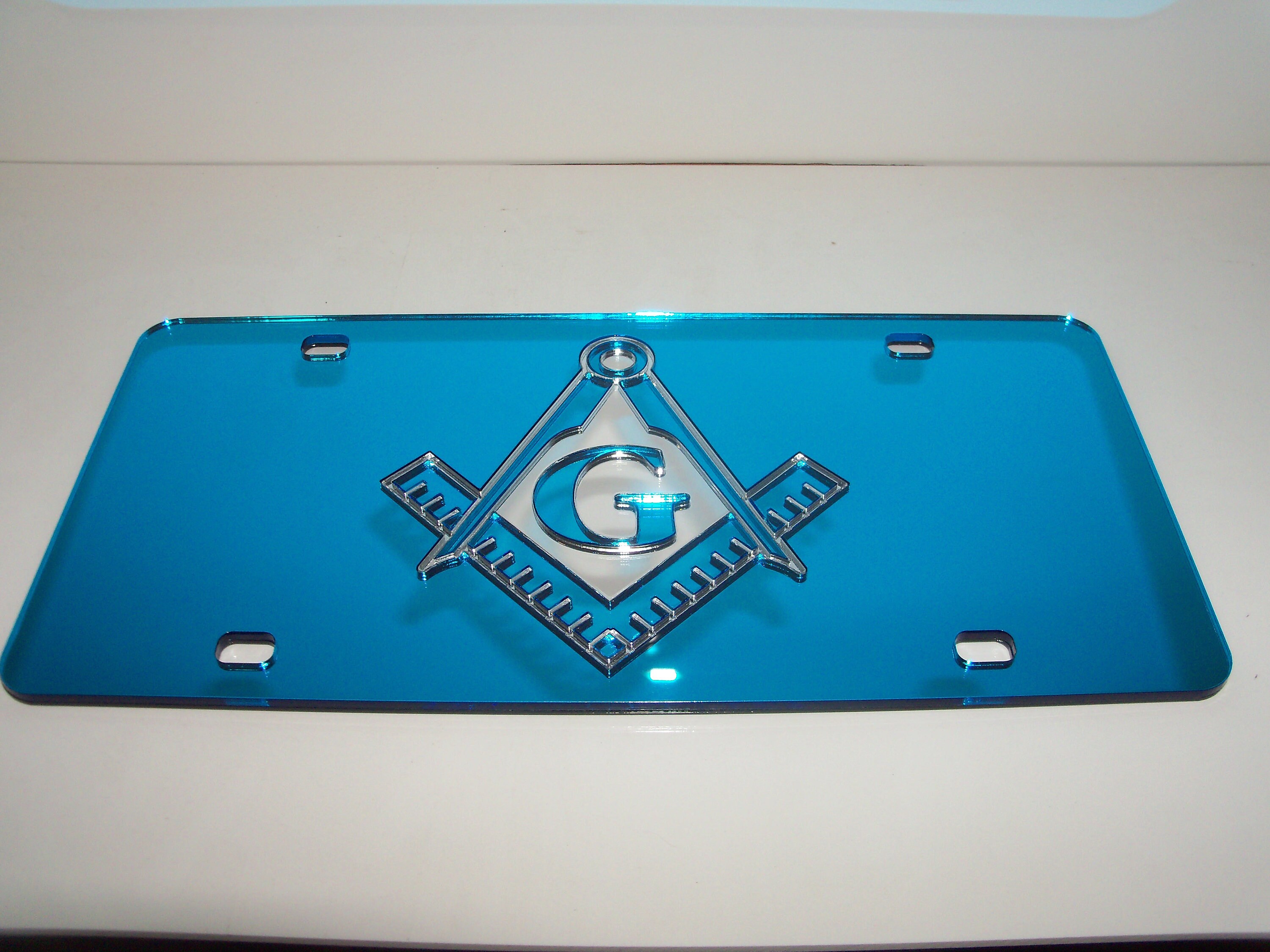 Masonic Mirror Laser License Plate Color's Blue/silver | Etsy