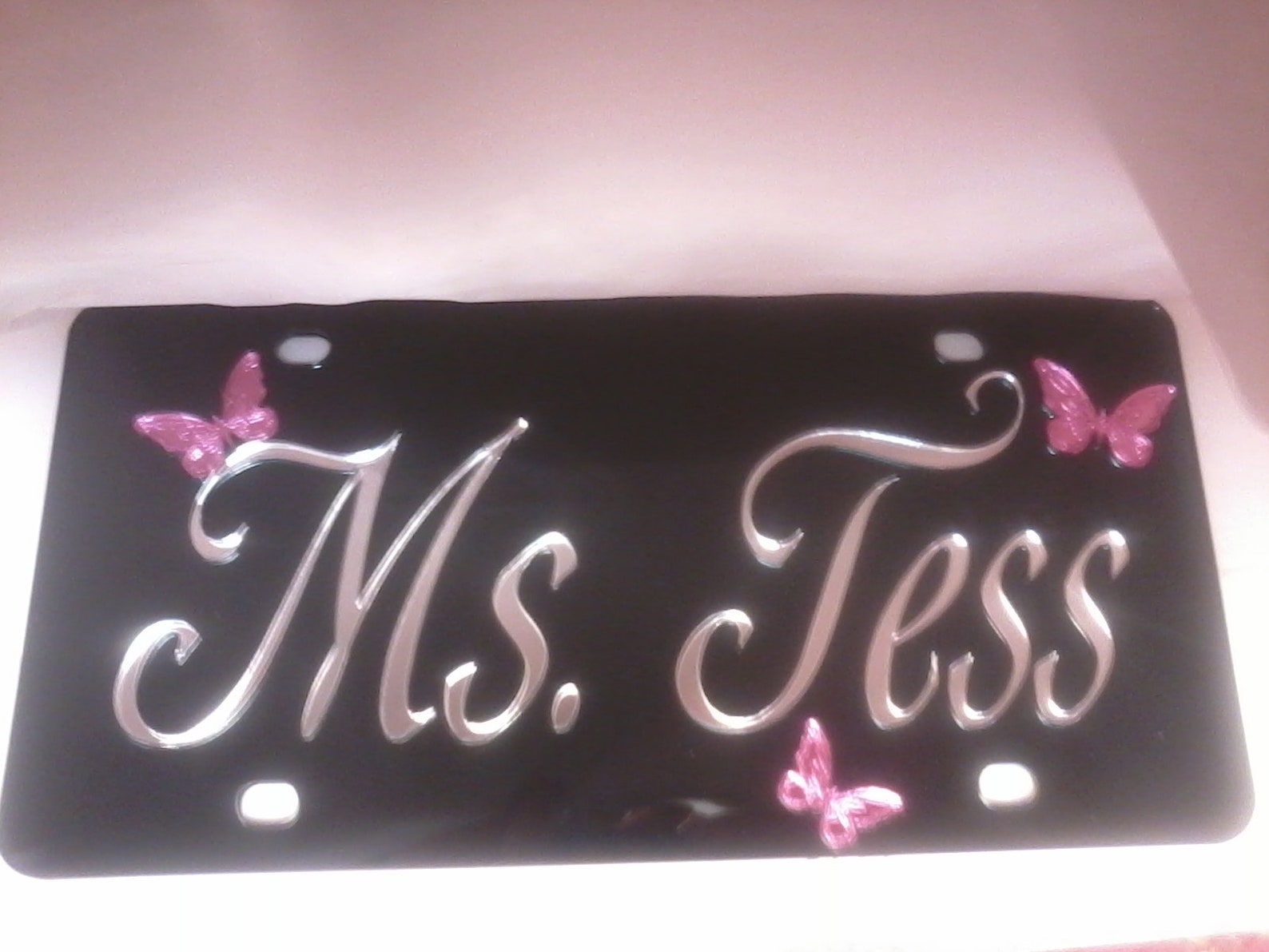 Butterfly License Plate This is A Sample We Can Put Any Name | Etsy