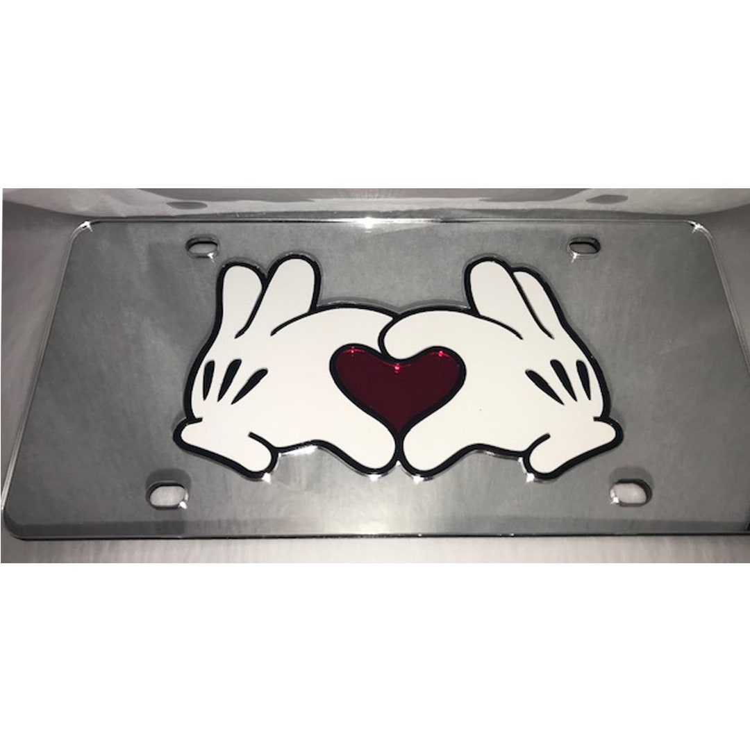 Hands With Heart Acrylic Mirror Laser License Plate NEW!! - Etsy