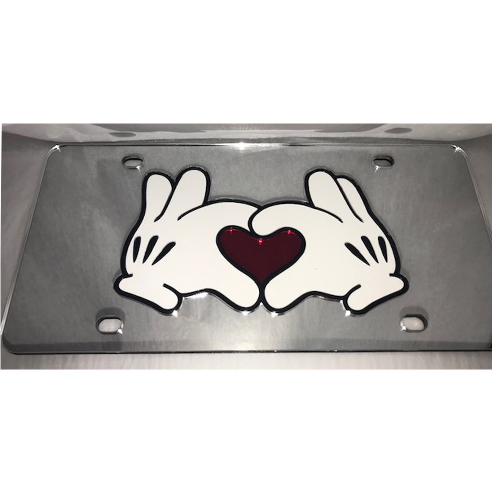 Hands With Heart Acrylic Mirror Laser License Plate NEW!! - Etsy