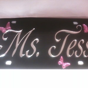 Butterfly License Plate This is A Sample! We Can Put Any Name on It - Etsy