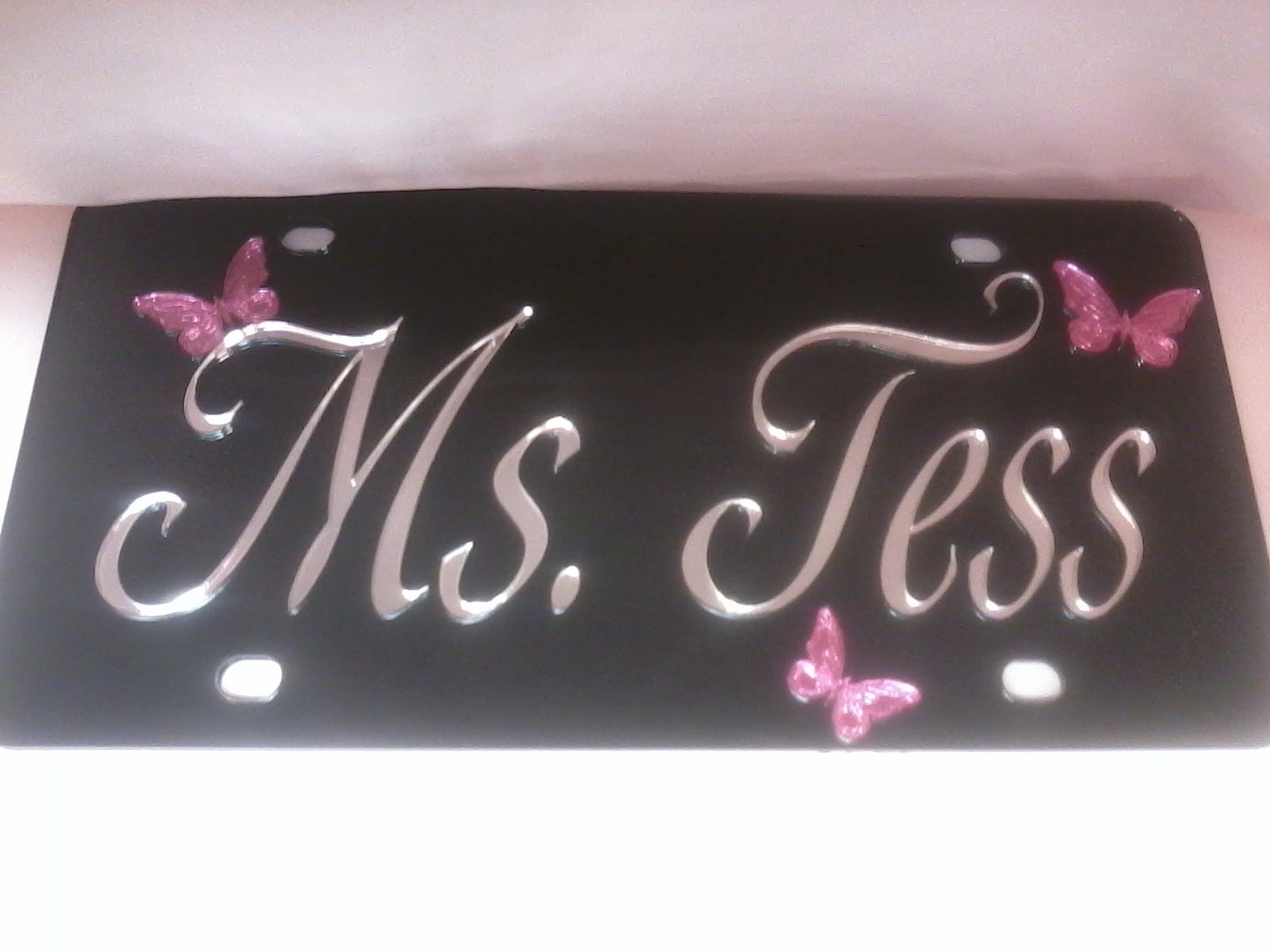 Butterfly License Plate This is A Sample We Can Put Any Name | Etsy