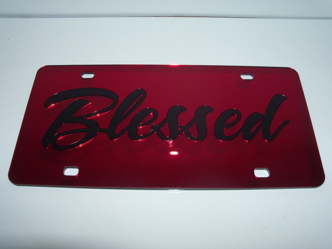 BLESSED License Plate Red/black NEW!! - Etsy