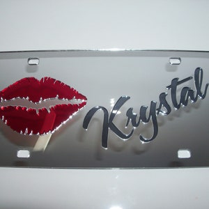 Custom (any Name) Laser Cut License Plate! Kissing Lips. - Etsy