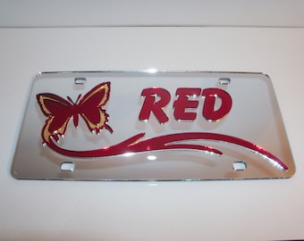 Butterfly License Plate This is A Sample We Can Put Any Name | Etsy