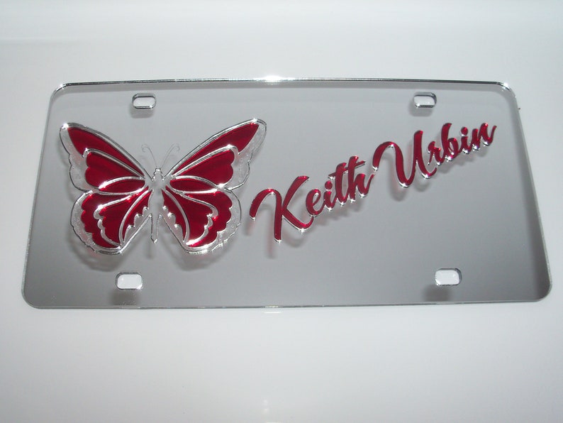 Butterfly License Plate This is A Sample We Can Put Any Name - Etsy
