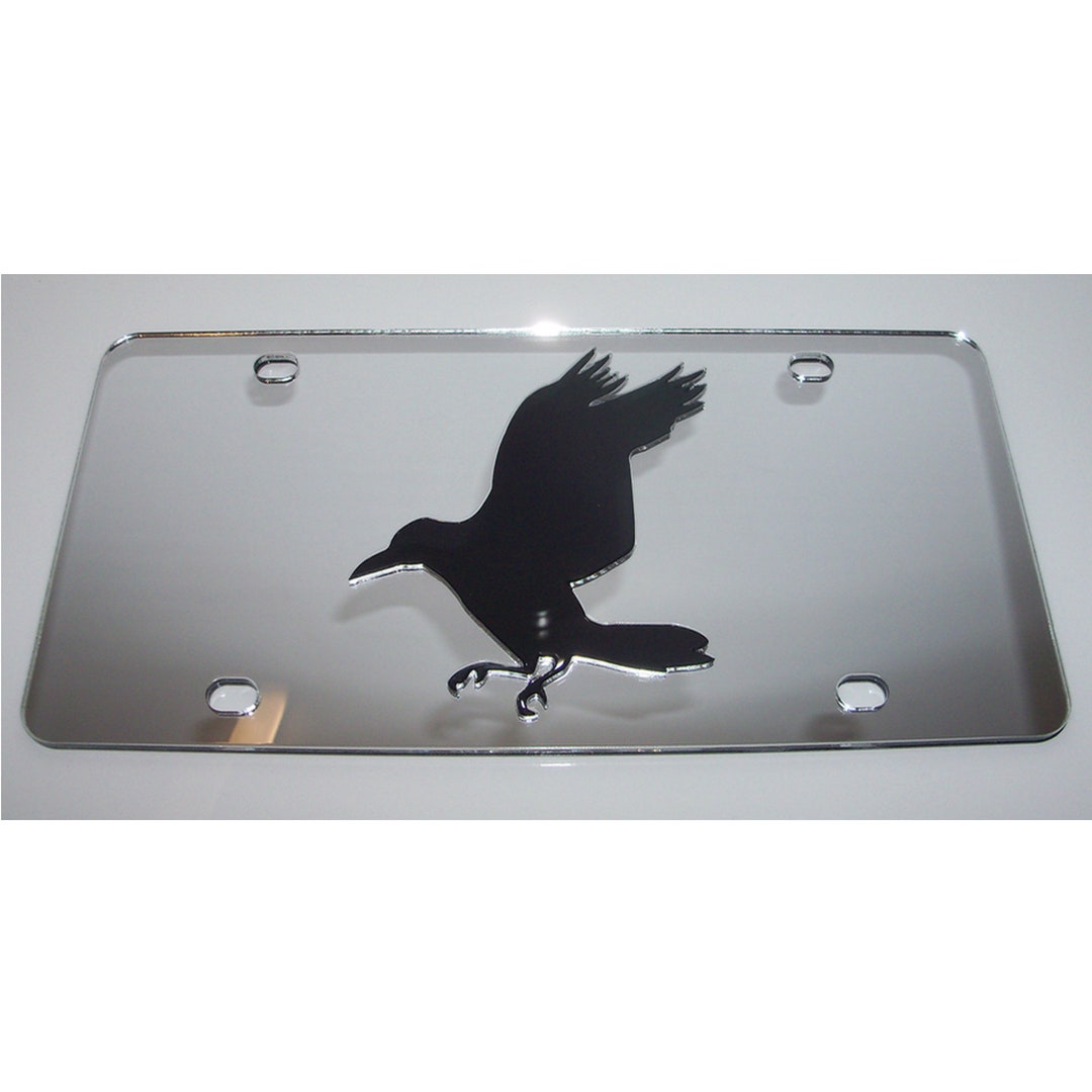 Raven Mirror Laser License Plate Silver/black NEW!! - Etsy