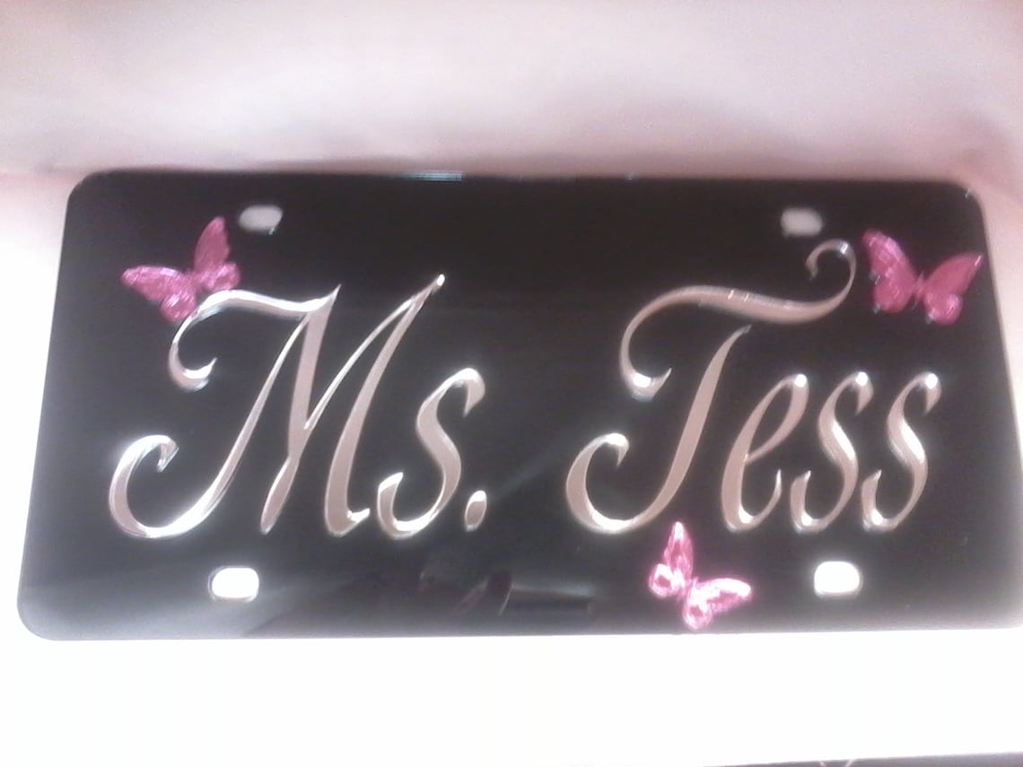 Butterfly License Plate This is A Sample We Can Put Any Name | Etsy