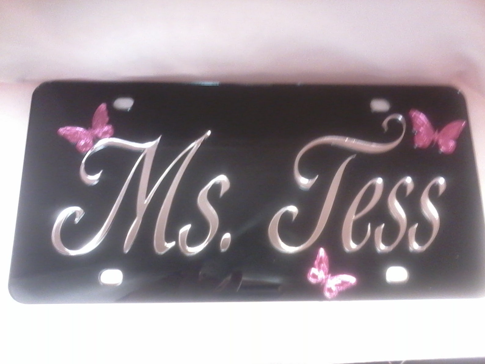 Butterfly License Plate This is A Sample We Can Put Any Name | Etsy