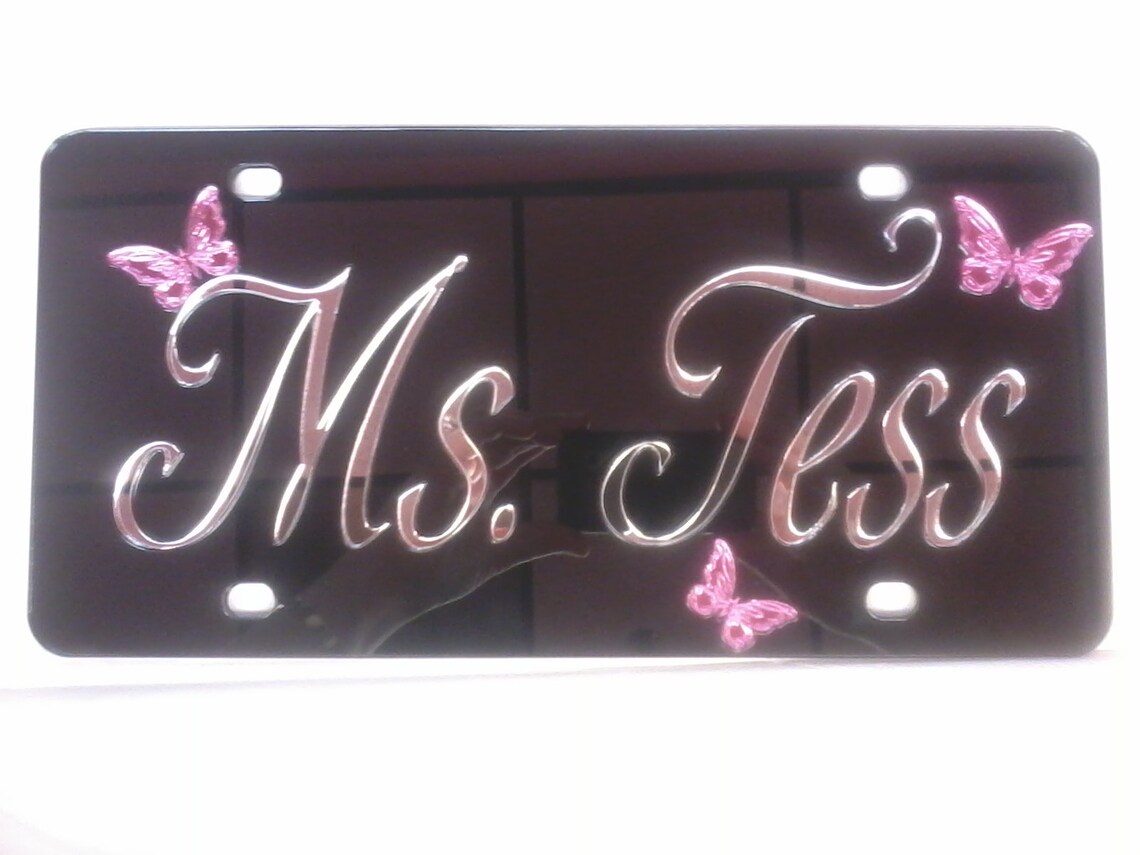 Butterfly License Plate This is A Sample We Can Put Any Name | Etsy